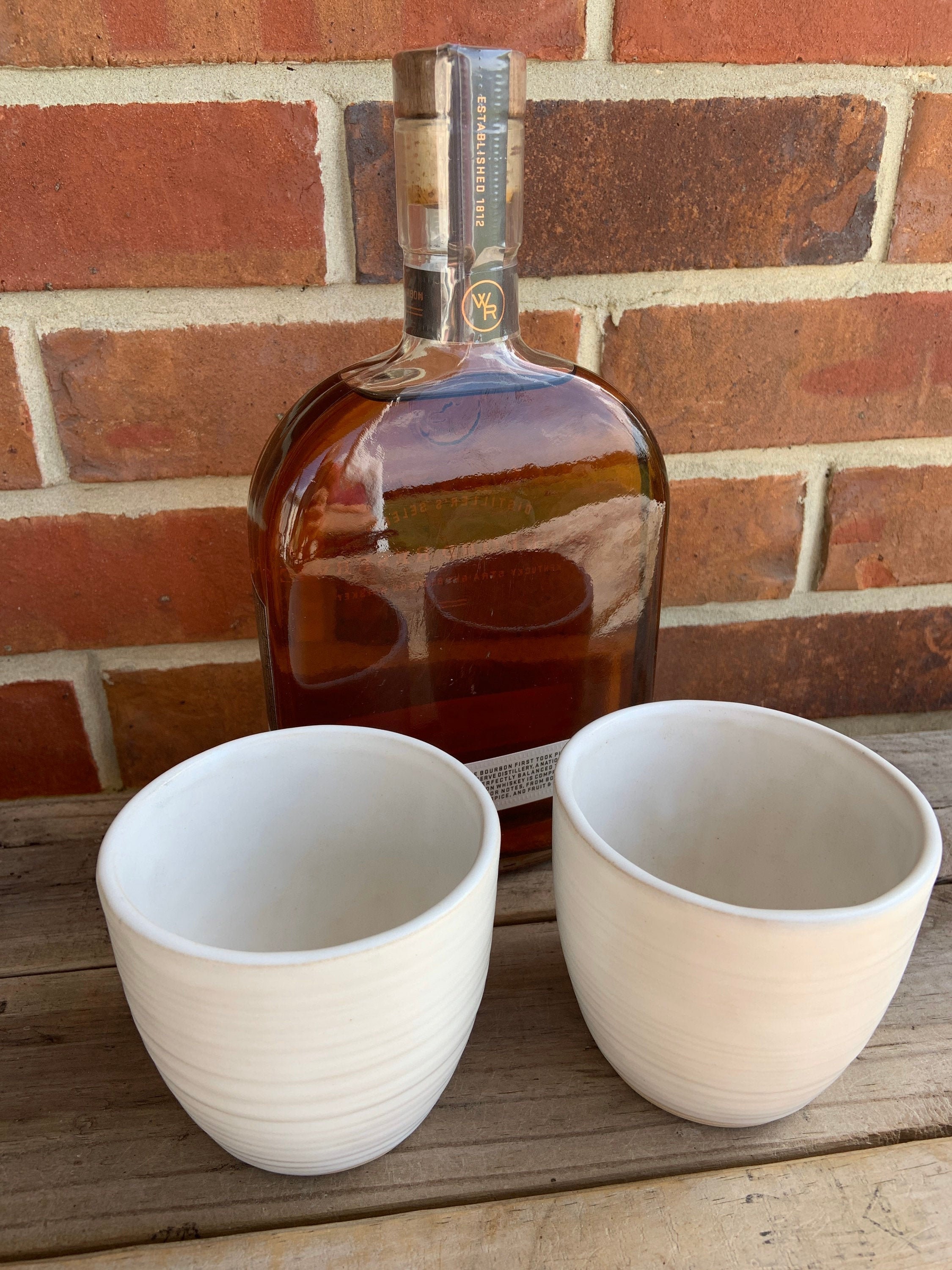 Pair of Stoneware Whiskey Cups - Etsy