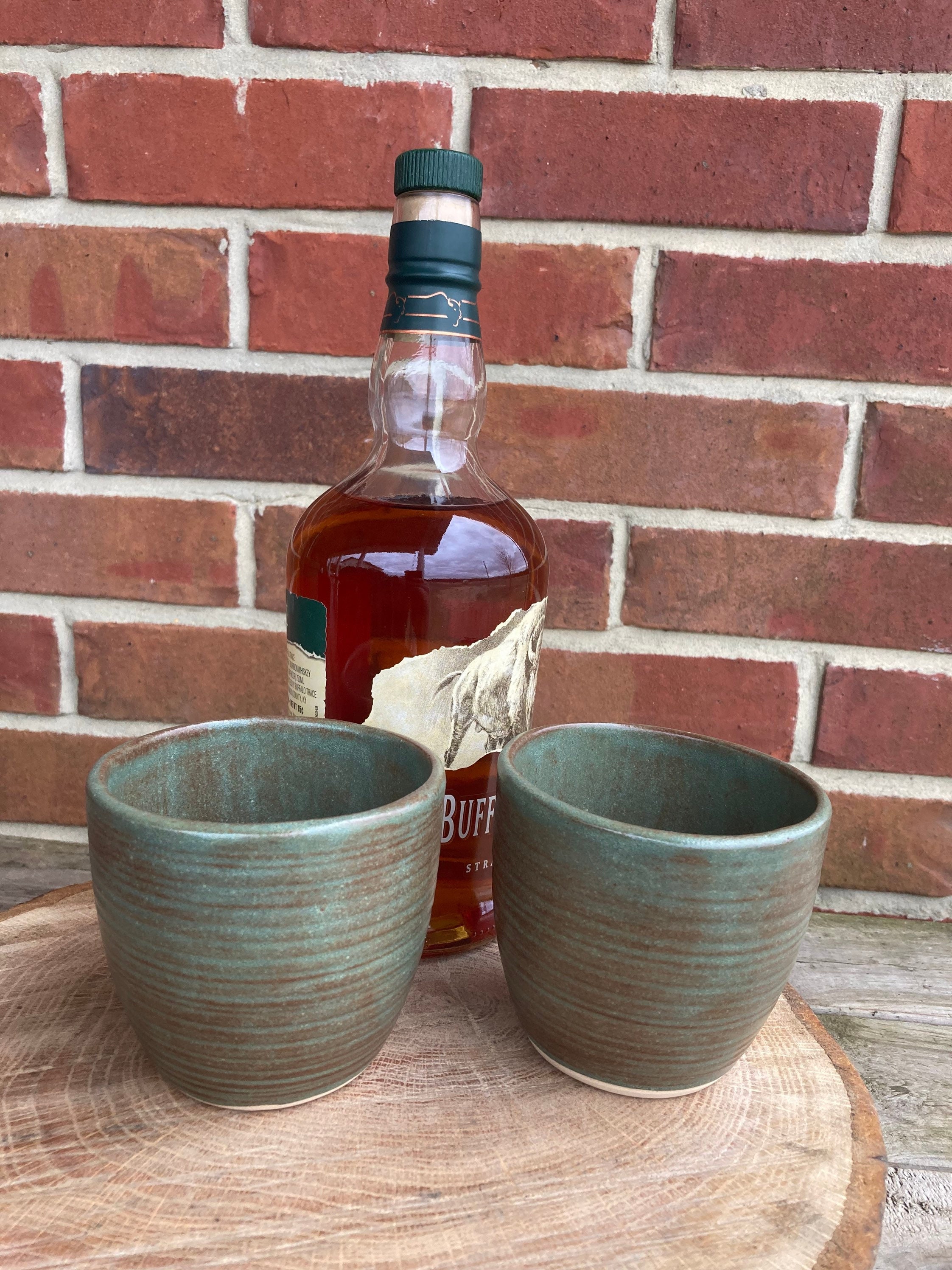 Pair of Stoneware Whiskey Cups - Etsy