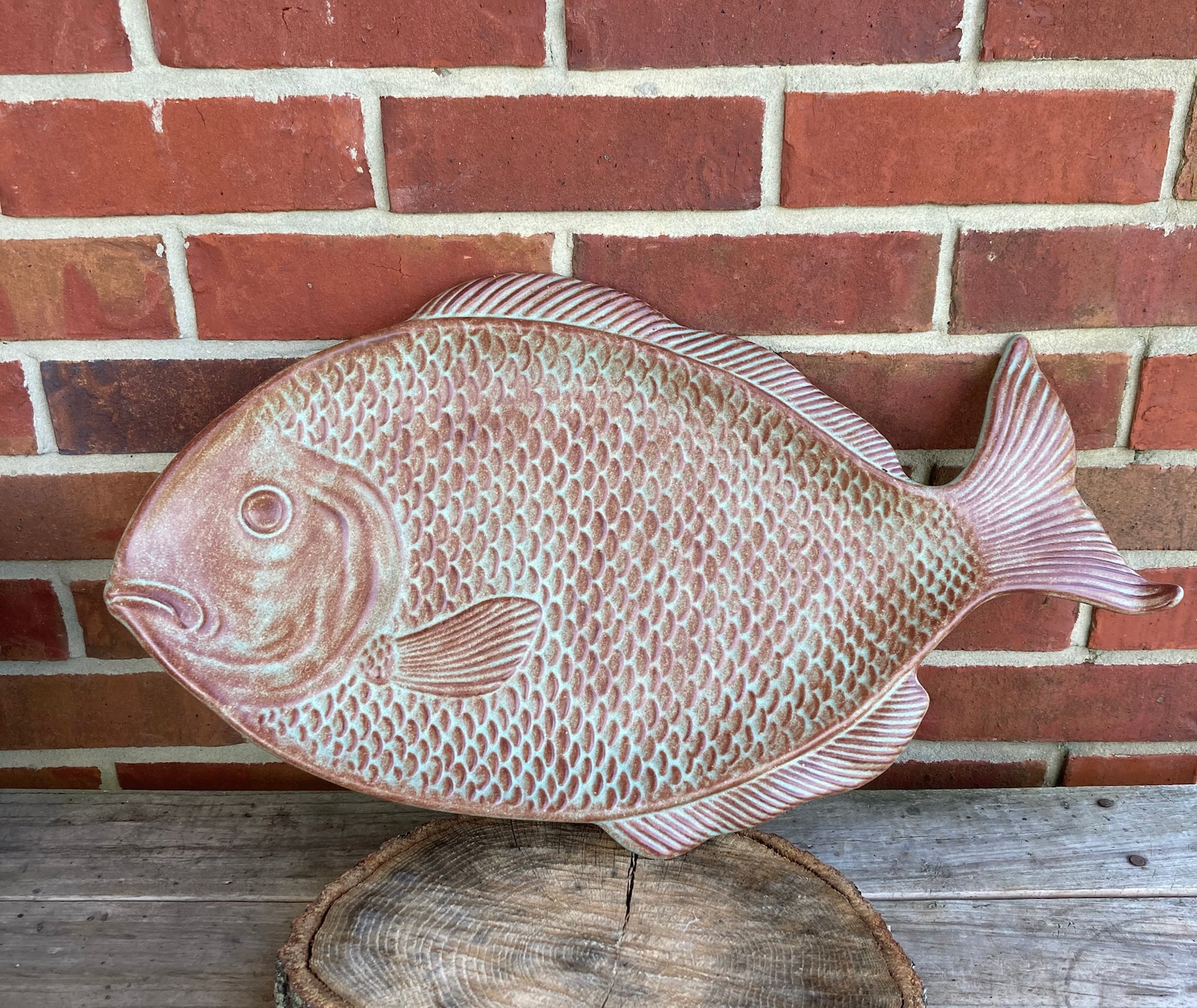 Large Stoneware Fish Platter - Etsy