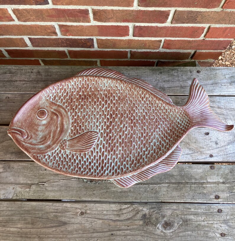 Large Stoneware Fish Platter - Etsy