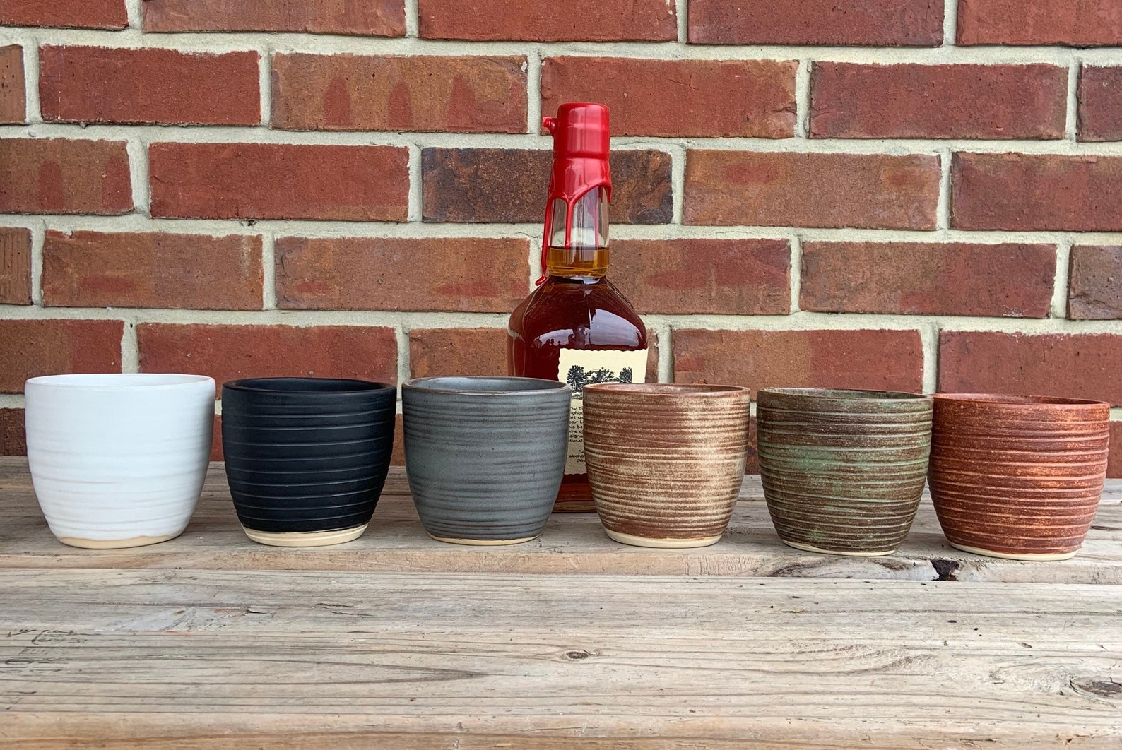 Pair of Stoneware Whiskey Cups - Etsy