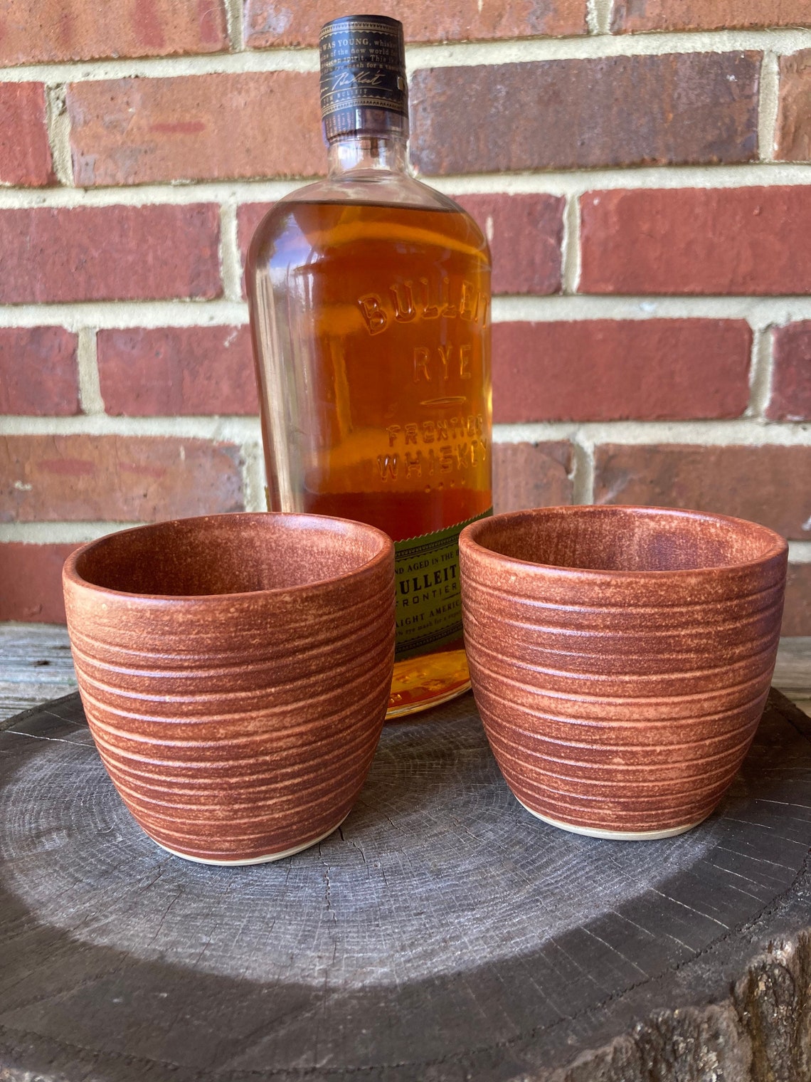 Pair of Stoneware Whiskey Cups - Etsy