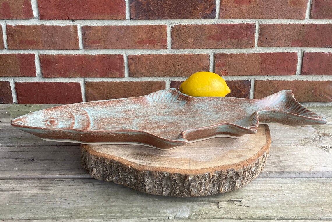 Stoneware Trout Platter - Etsy