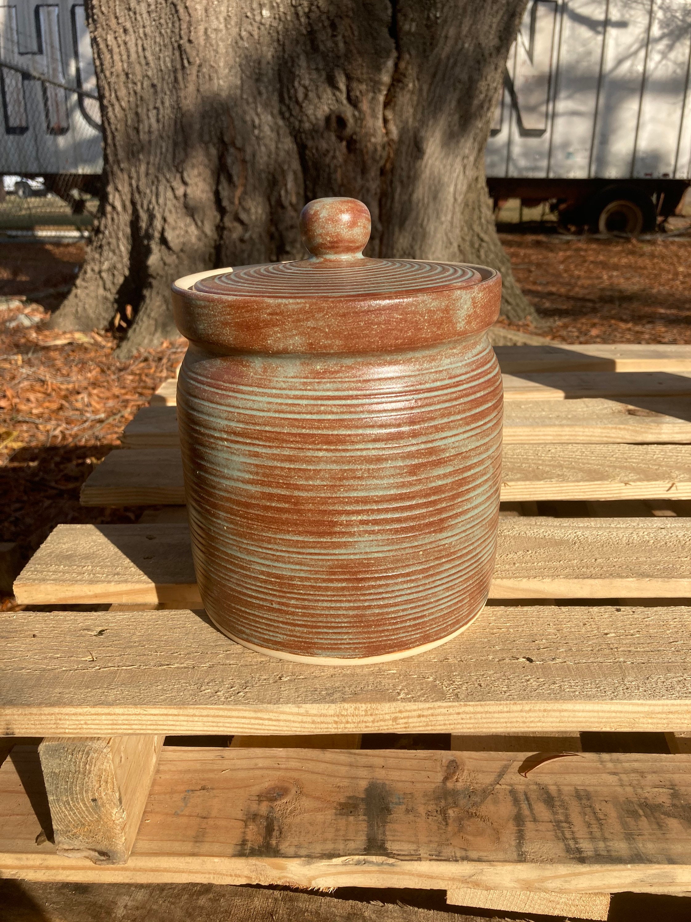 Extra Large Stoneware Canister - Etsy UK