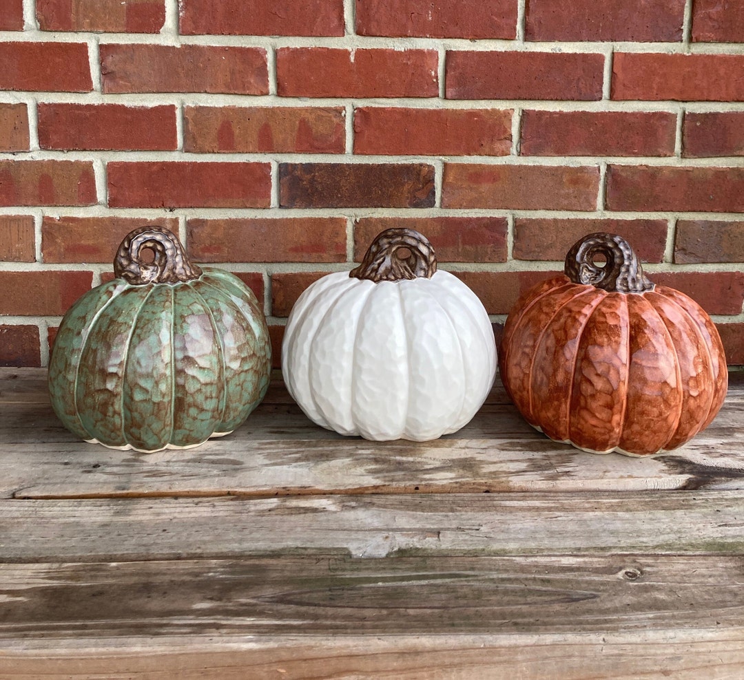 Large Stoneware Pumpkin - Etsy