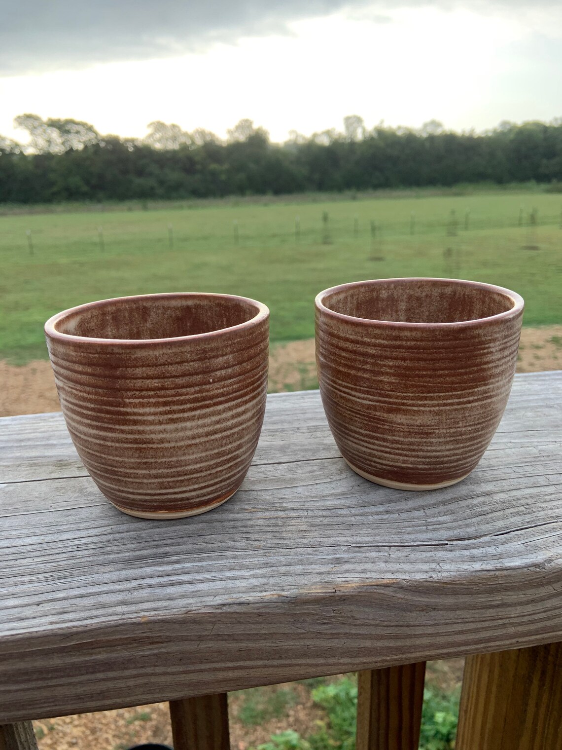 Pair of Stoneware Whiskey Cups | Etsy