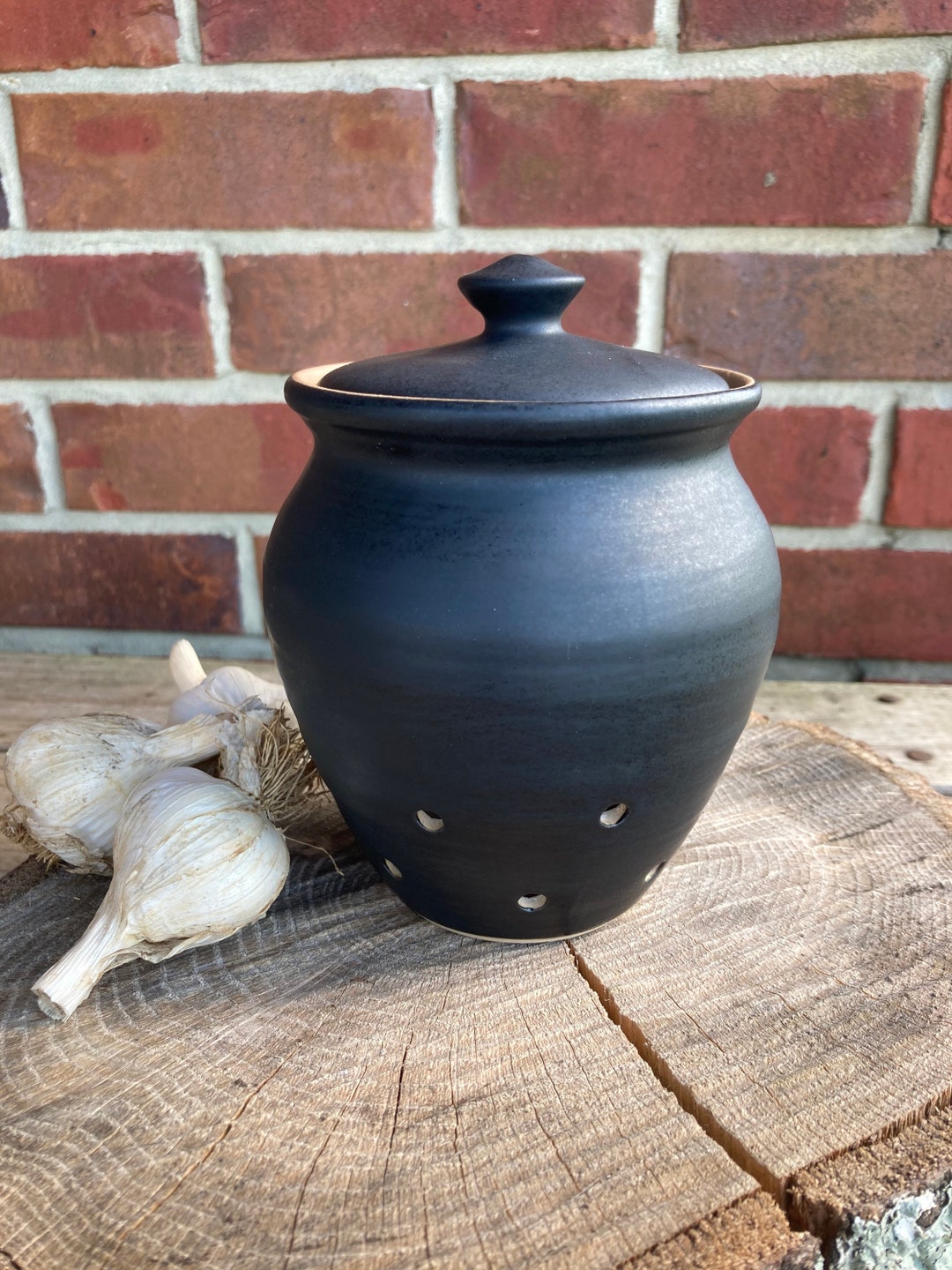 Stoneware Garlic Holder - Etsy