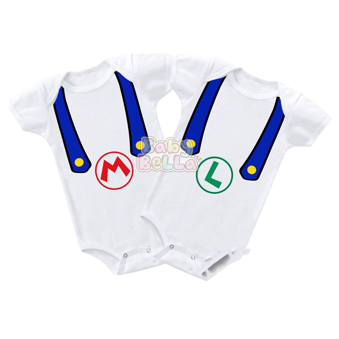 Mario Luigi Onesie, Twins Onesie, Funny Twins Onesie, Twins Onesie Set ...