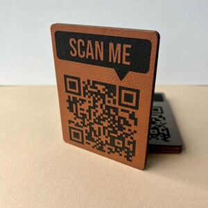 10 Custom QR Code Cards - Leather Card | Business Card | QR Code ...