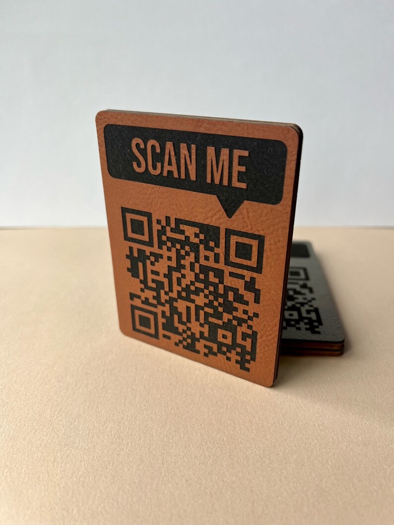 10 Custom QR Code Cards Leather Card Business Card QR - Etsy