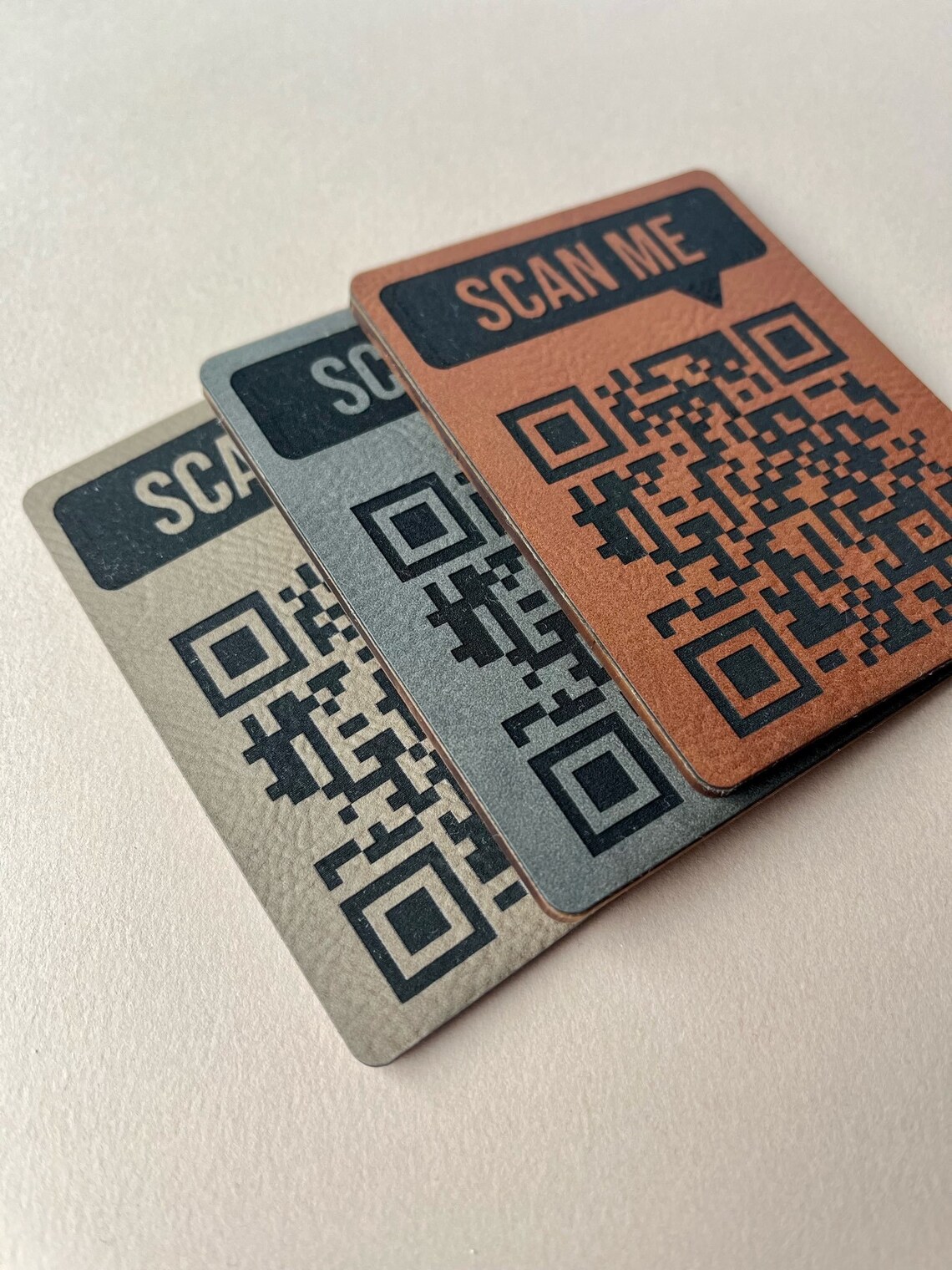 10 Custom QR Code Cards - Leather Card | Business Card | QR Code ...