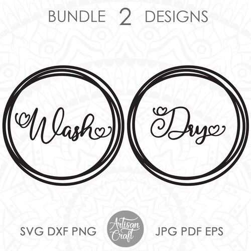 Wash and Dry Svg laundry Room Svg Messy Circle Svg | Etsy