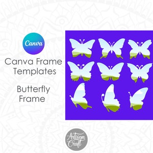 Butterfly Canva Frame Template: Print & Sublimation Designs (digital ...