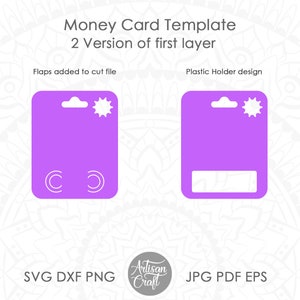 Money Holder Card SVG, Money Card Template, Money Card SVG, DXF Files ...