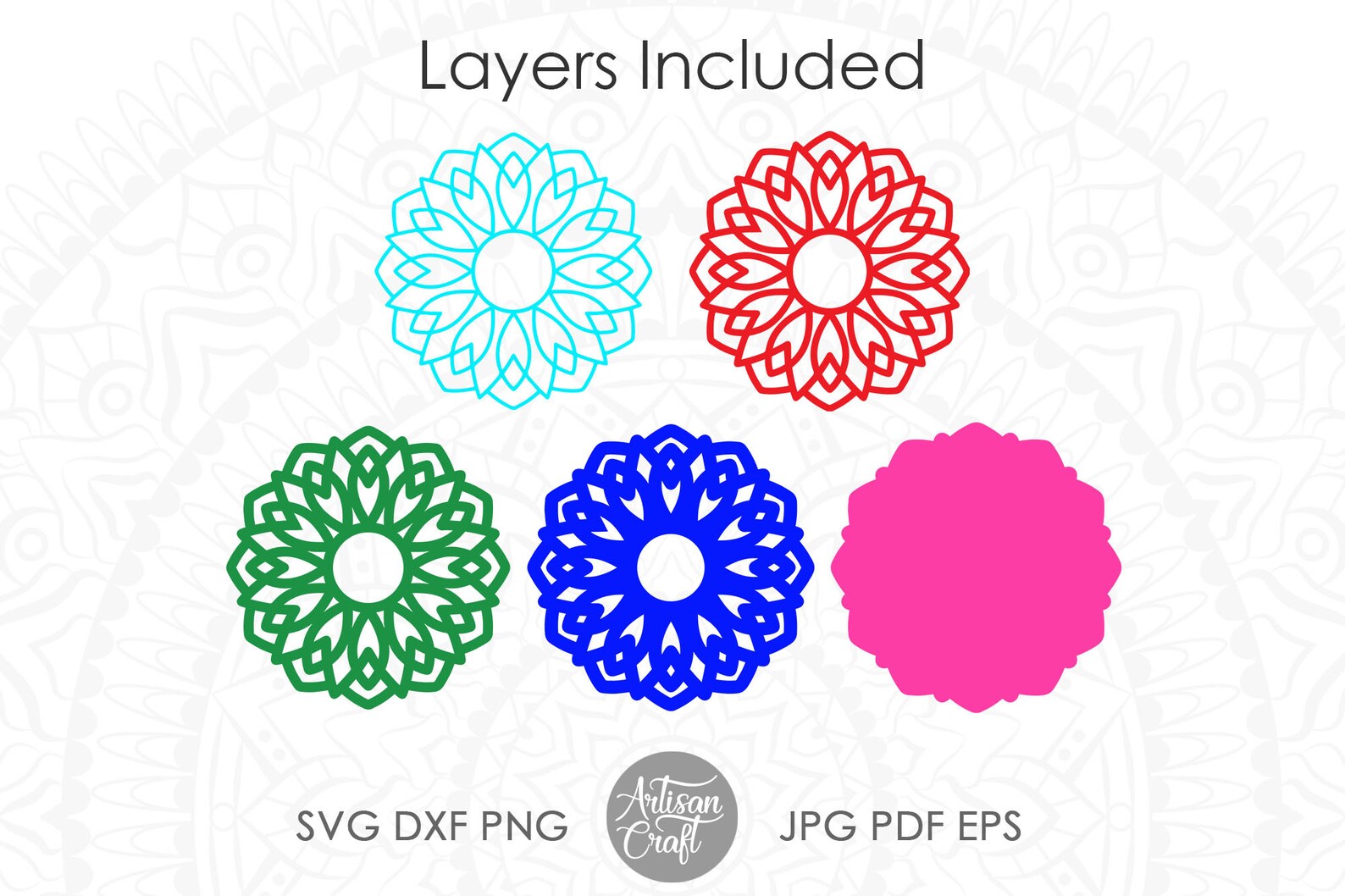 3D Mandala SVG Layered Mandala SVG 3d papercraft template | Etsy