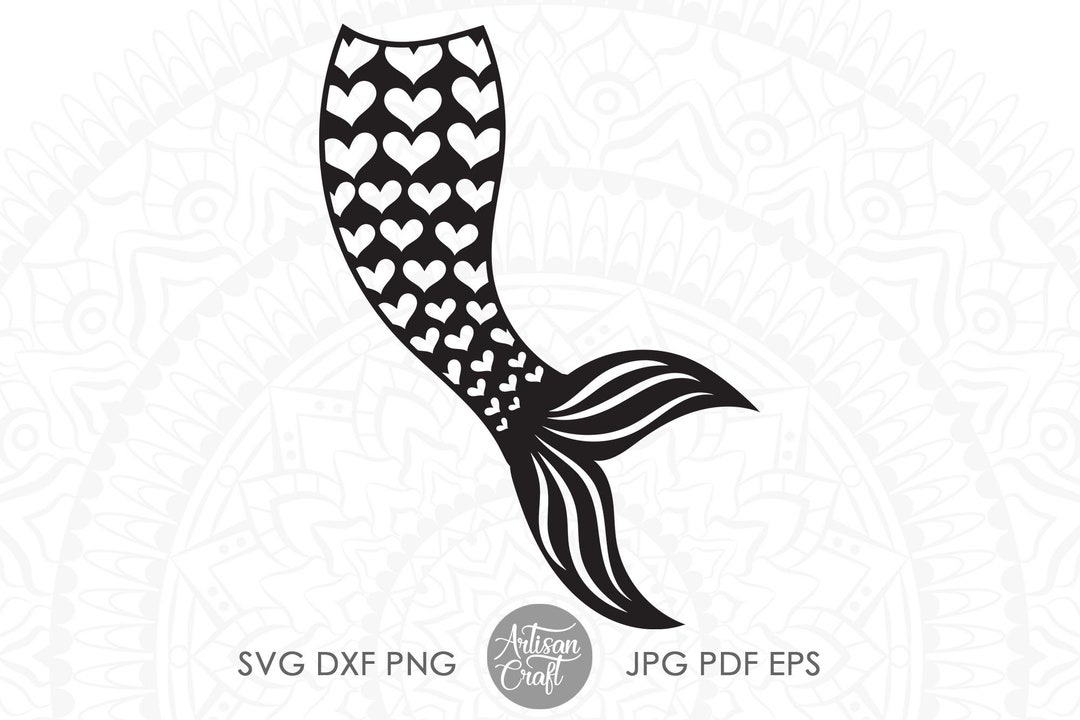 Mermaid Tail SVG, Cut File, Mermaid Tail Clipart, Heart Shaped, Mermaid ...