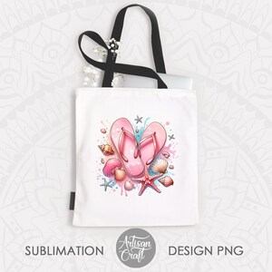 Summer Flip Flops Sublimation Clipart, Sea Shell Clip Art, Starfish PNG ...
