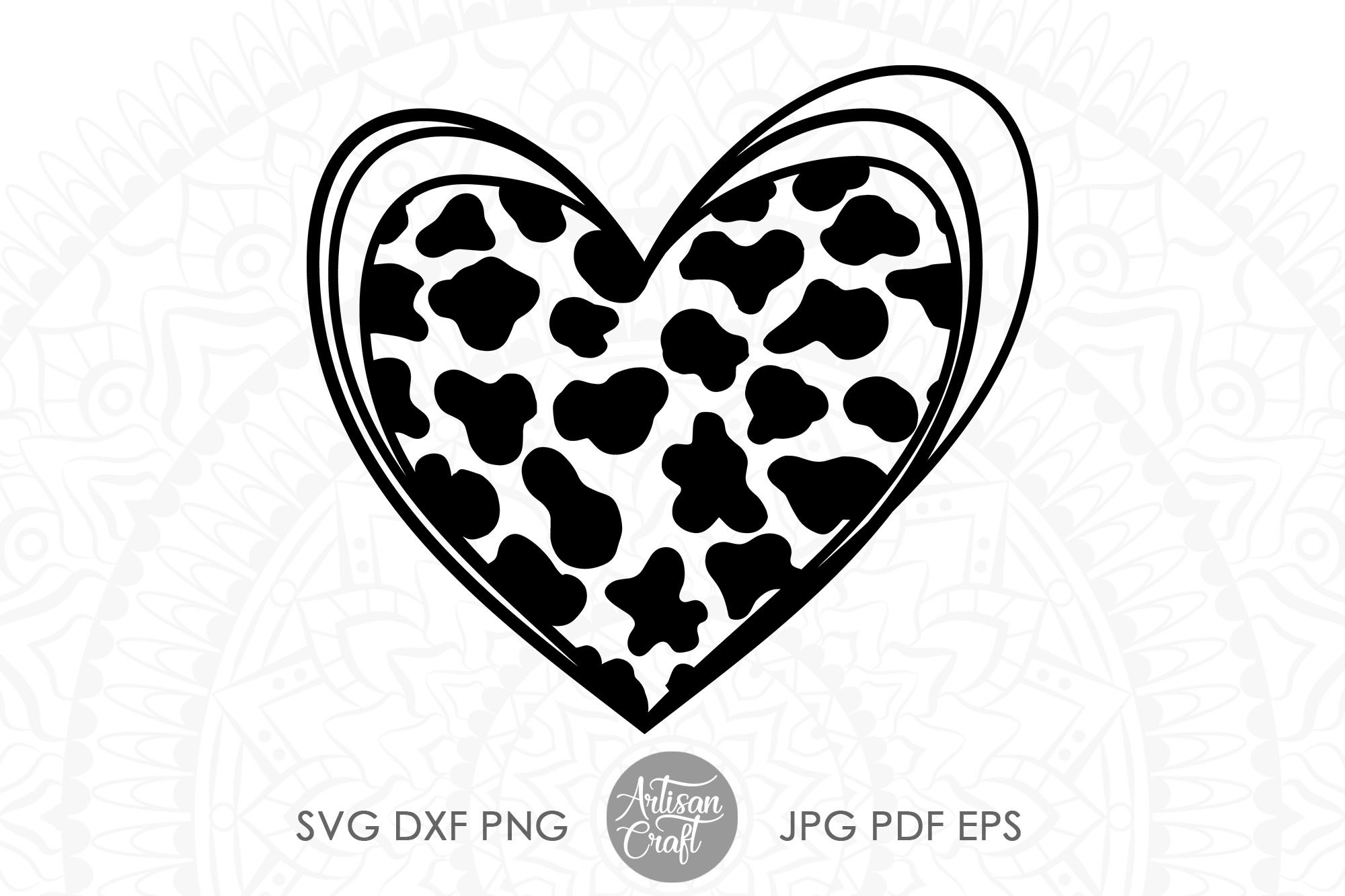 Cow Print Heart SVG Cow Print SVG Hand Drawn Hearts | Etsy Canada