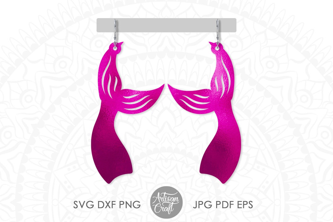Mermaid Tail Earrings, SVG Cut File, Mermaid Earrings, Files for Laser ...