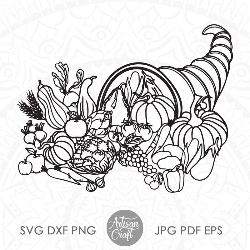 Cornucopia Clipart - Etsy