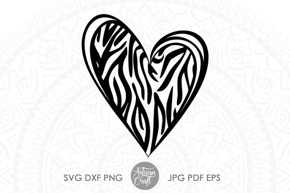Tiger Heart SVG Tiger Print SVG | Etsy