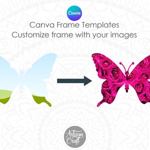 Butterfly Canva Frame Template: Print & Sublimation Designs (digital ...