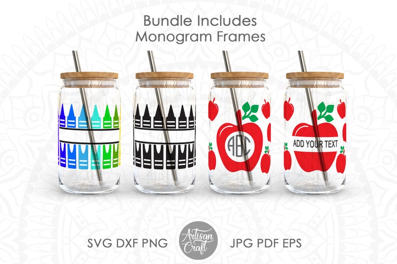 Teacher Can Glass SVG Teacher Svg Png Apple Monogram - Etsy