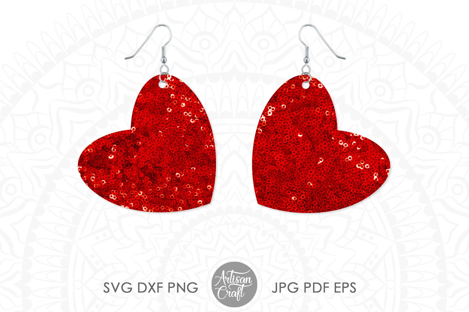Heart Earrings SVG Bundle: Valentine's Laser Cut Files (digital ...