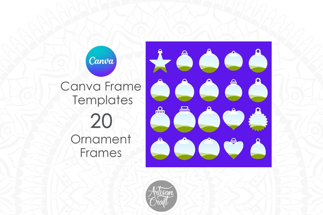 Canva Ornament Frame, Canva Frame Template, 20 Christmas Ornaments - Etsy