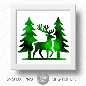 Christmas Reindeer SVG, Cut Files, Reindeer Silhouette SVG, Christmas ...