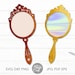 Hand Held Mirror SVG Laser Cut Files: Monogram Clipart (digital ...