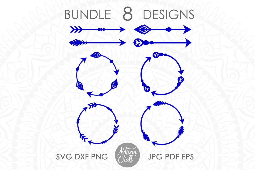 Arrow Circle Frame Svg, Arrow Monogram Svg, Arrow Cut Files, Monogram ...