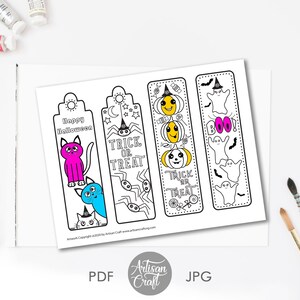 Halloween Coloring Bookmarks, Coloring Page, Coloring Sheet - Etsy