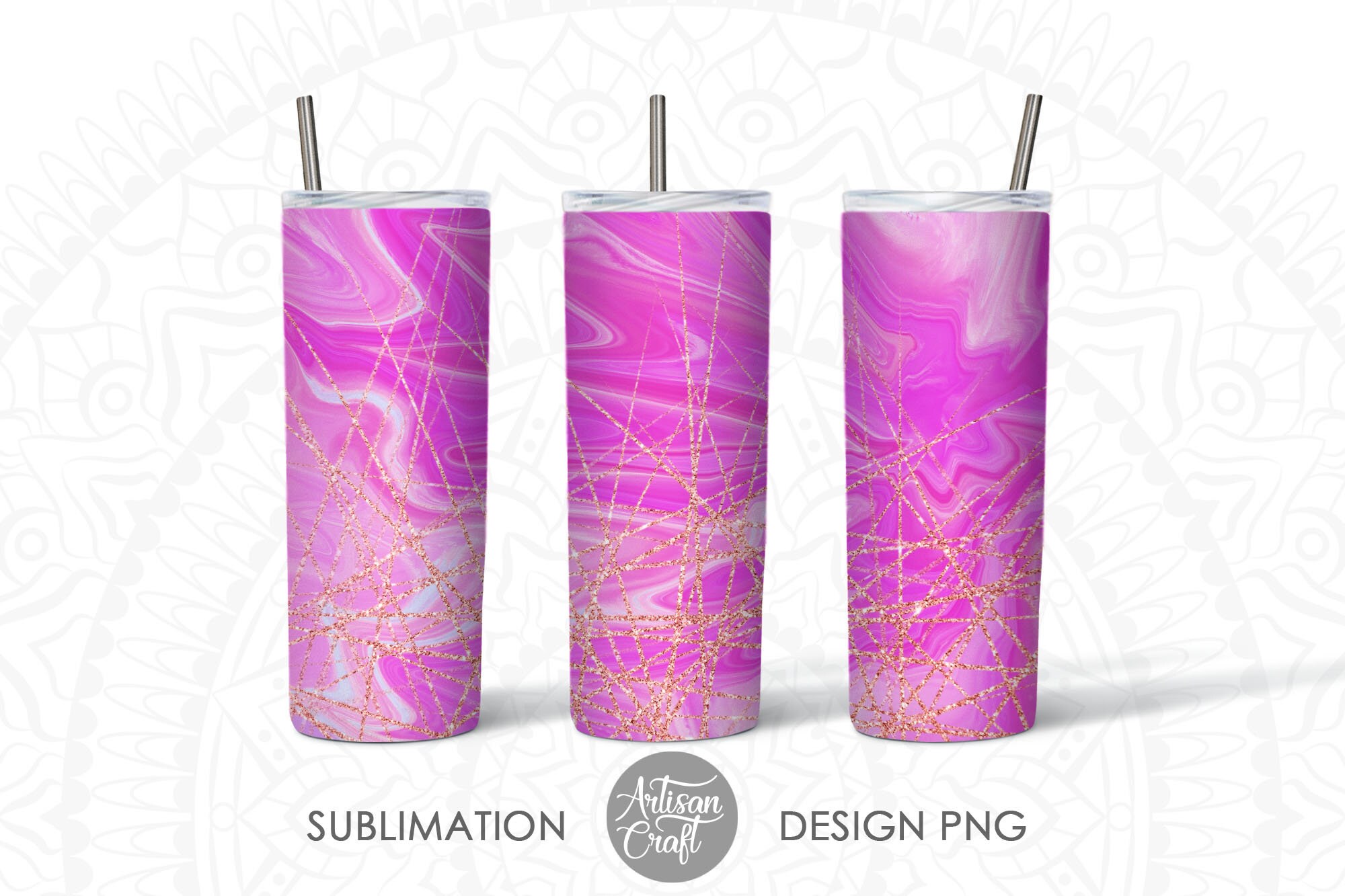 Pink glitter tumbler sublimation 20 oz tumbler sublimation | Etsy