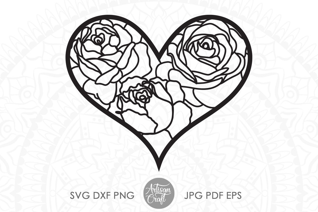 Rose Heart Svg, Heart Svg, Rose Clipart, Valentines Svg, Sublimation ...