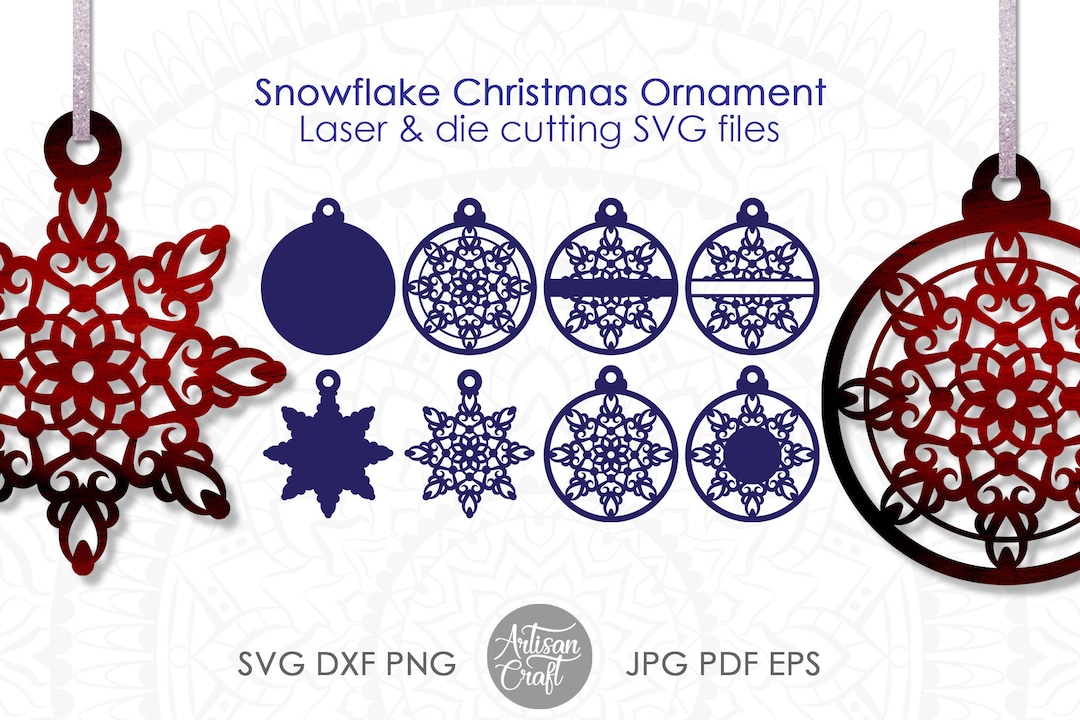 Snowflake Ornament SVG, Laser Cut Files, Christmas Snowflakes, Cnc Dxf ...