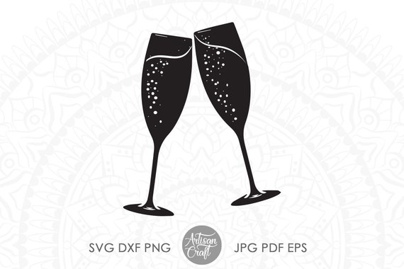 Champagne Flutes Svg Champagne Glass Svg Toast Toasting - Etsy Finland
