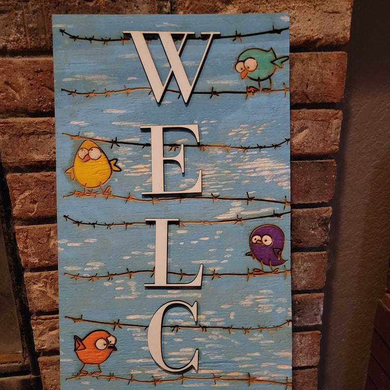 Bird Welcome Sign SVG Cut File for Glowforge **FILE ONLY** - Etsy