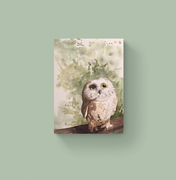 Art Print Sawhet Owl Bird Ideal for Home or Office Decor - Etsy Canada