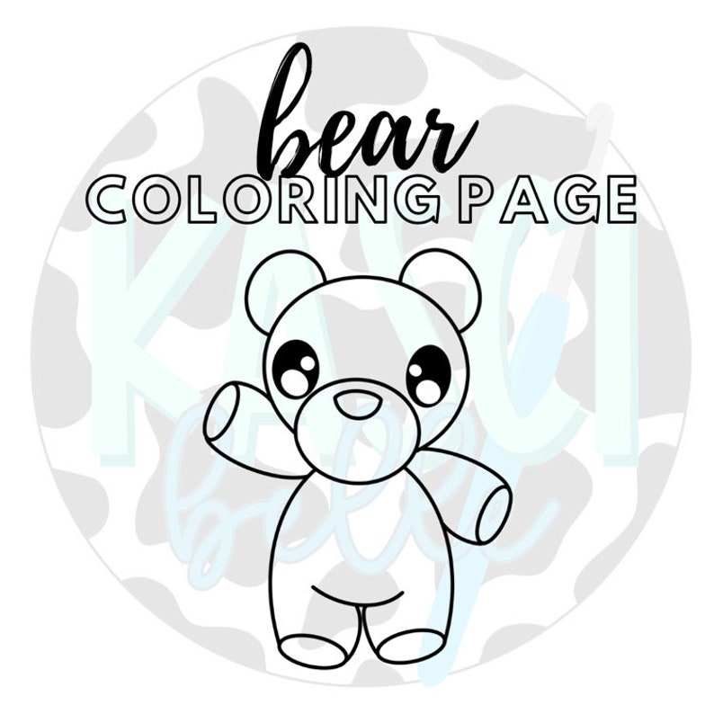 PDF Theo Bear Coloring Page - Etsy