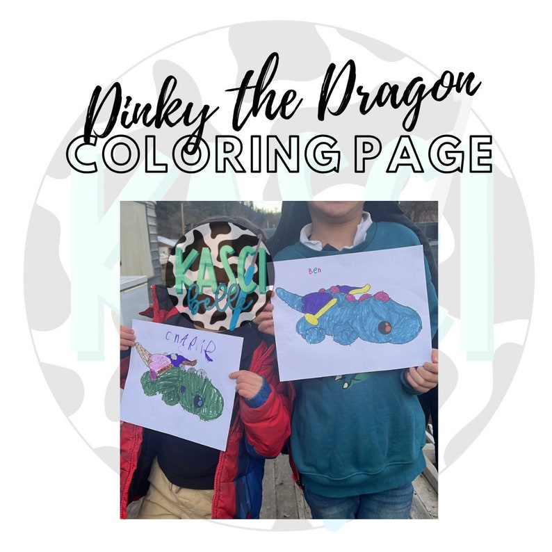 PDF Dinky the Dragon Coloring Page - Etsy