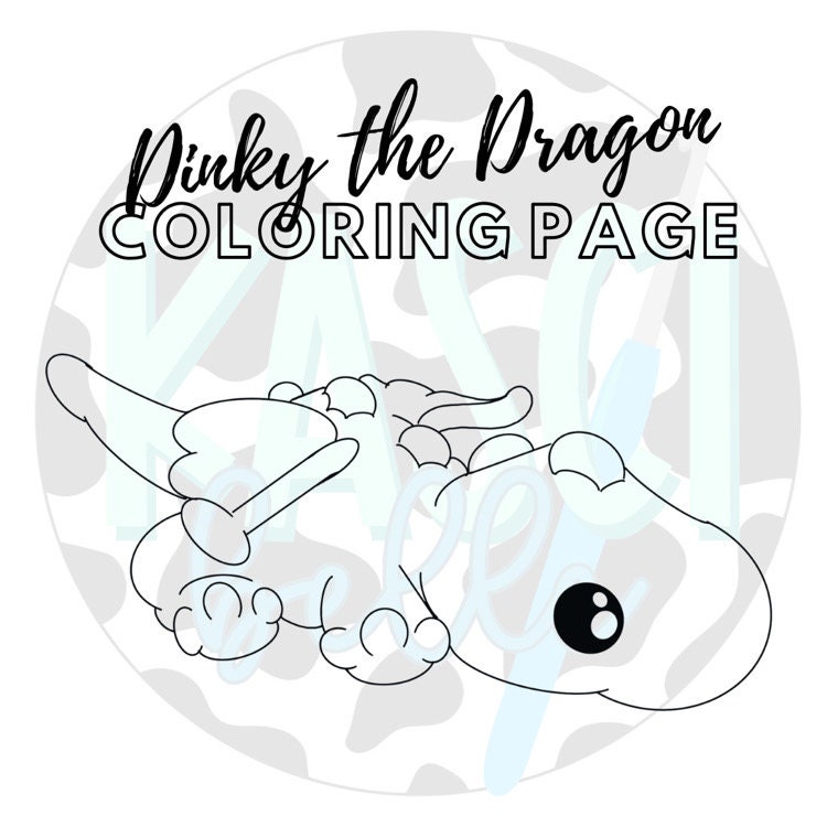 PDF Dinky the Dragon Coloring Page - Etsy