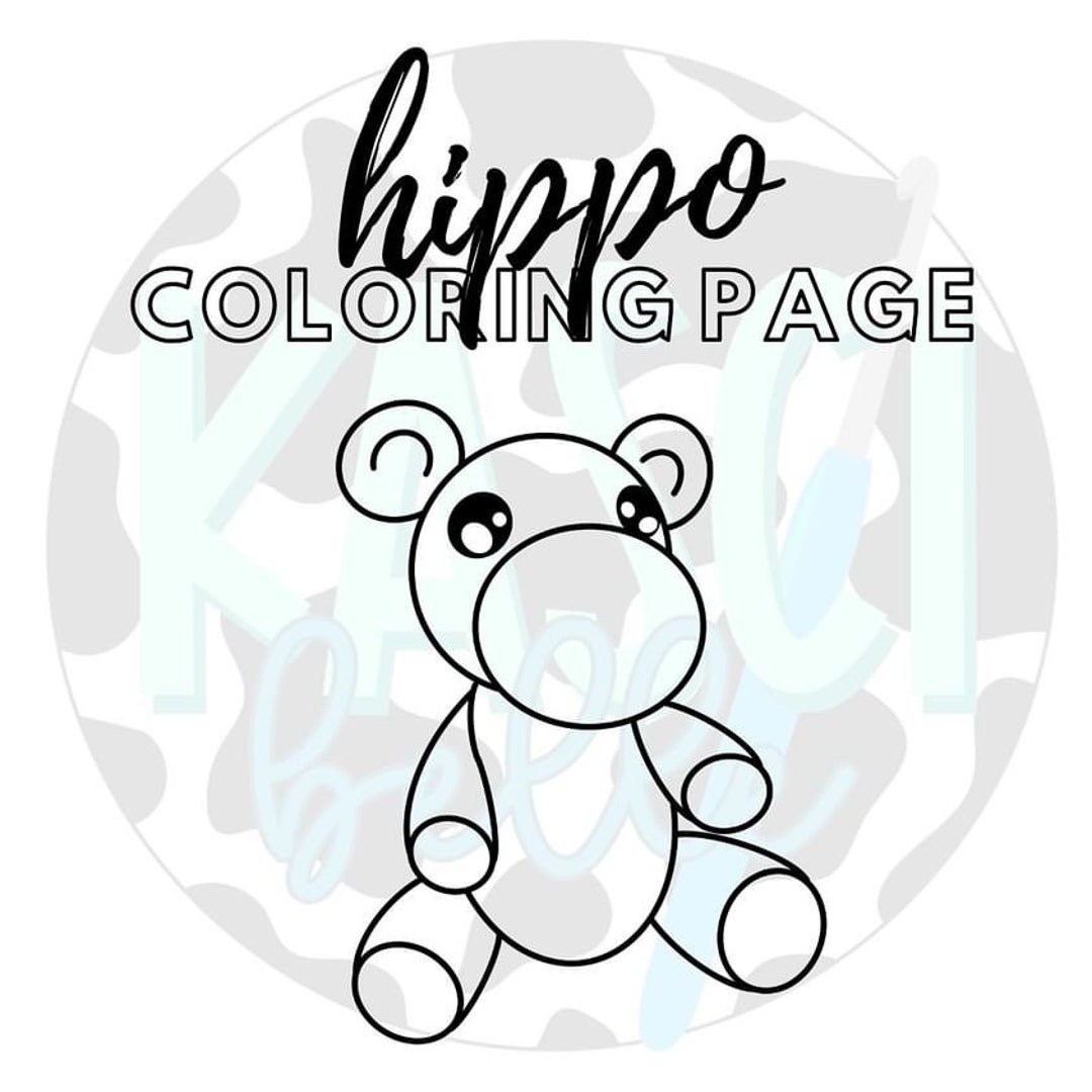 PDF Hippo Coloring Page - Etsy