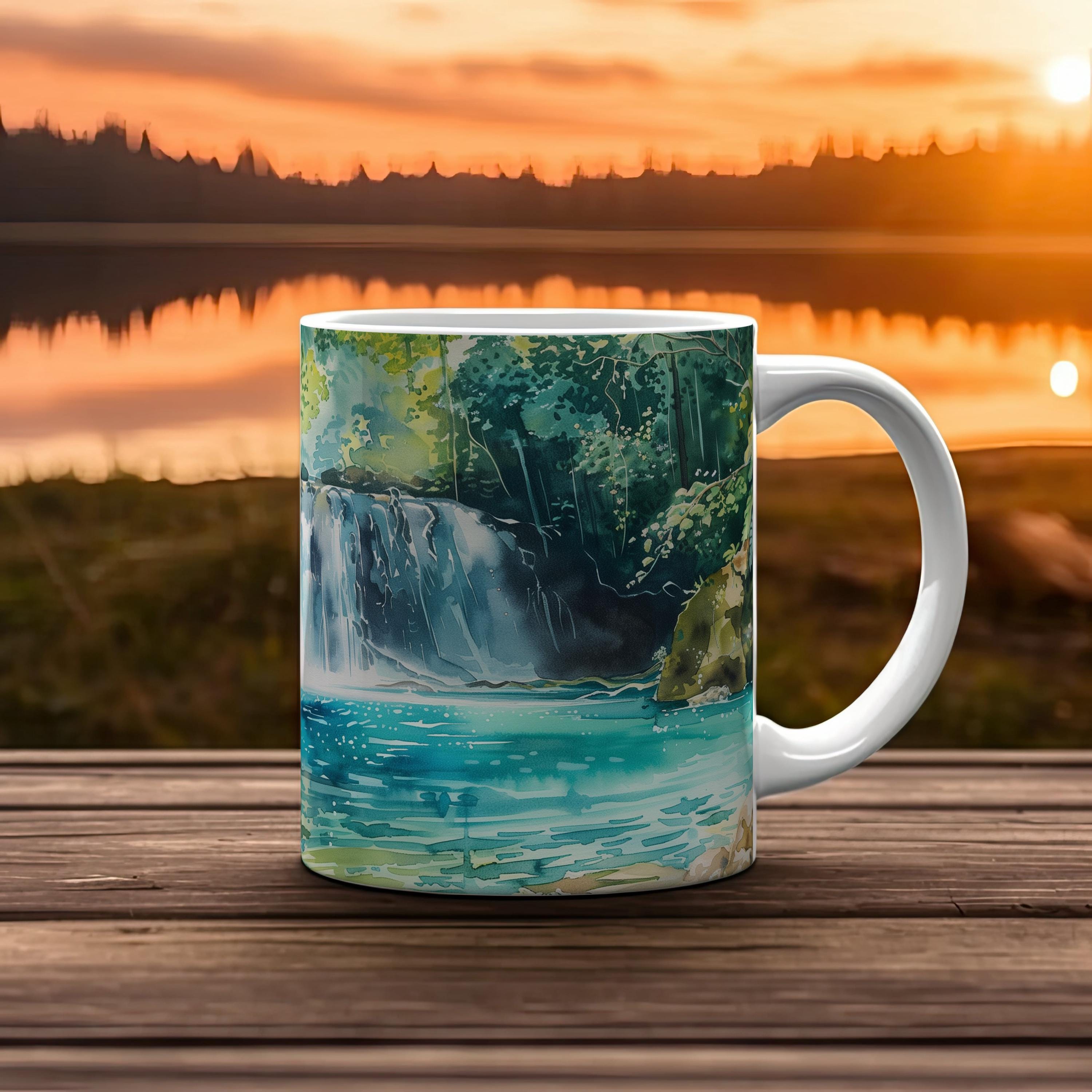 Watercolor Waterfall Mug - Etsy