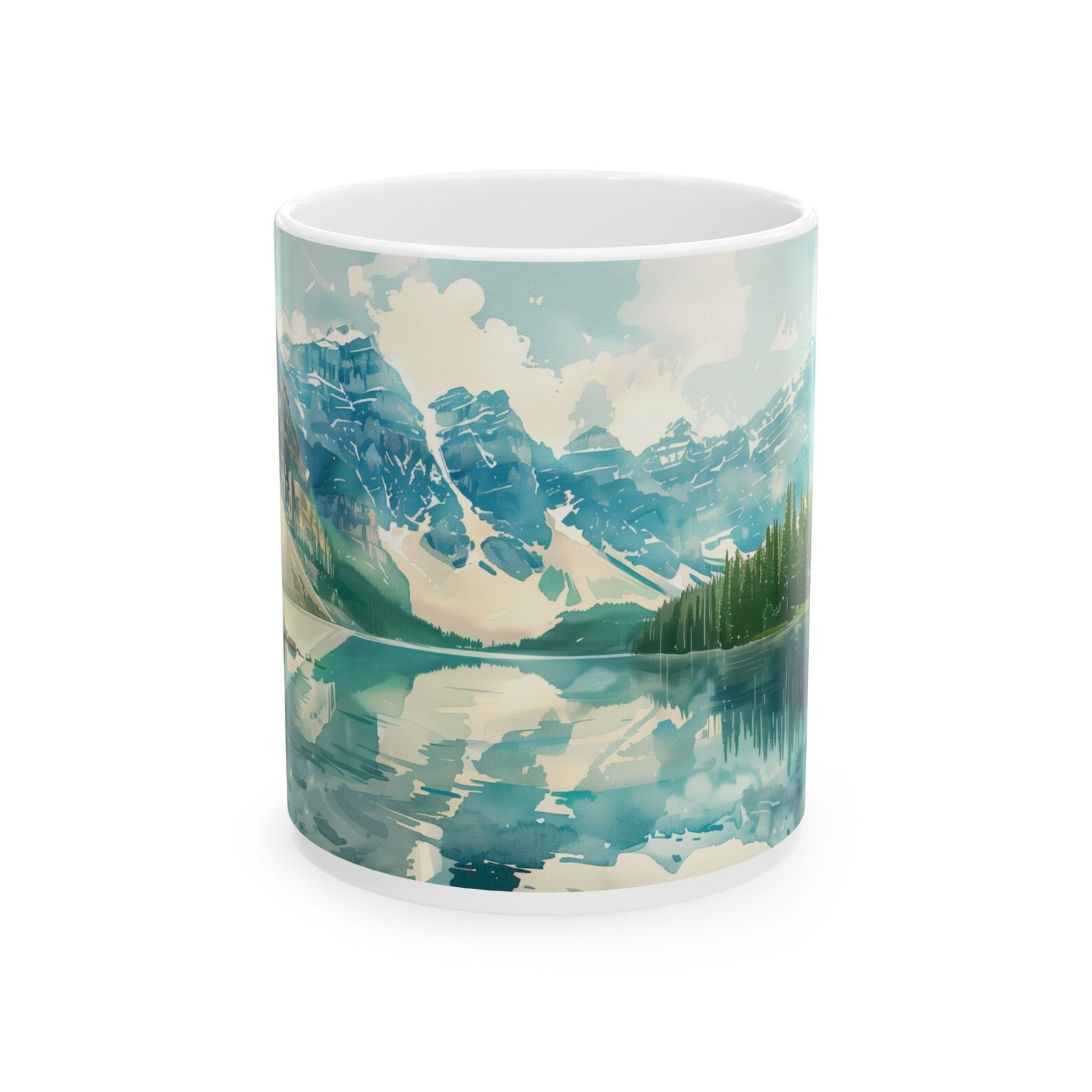Banff National Park Mug, Watercolor Mountain Lake Design - Etsy