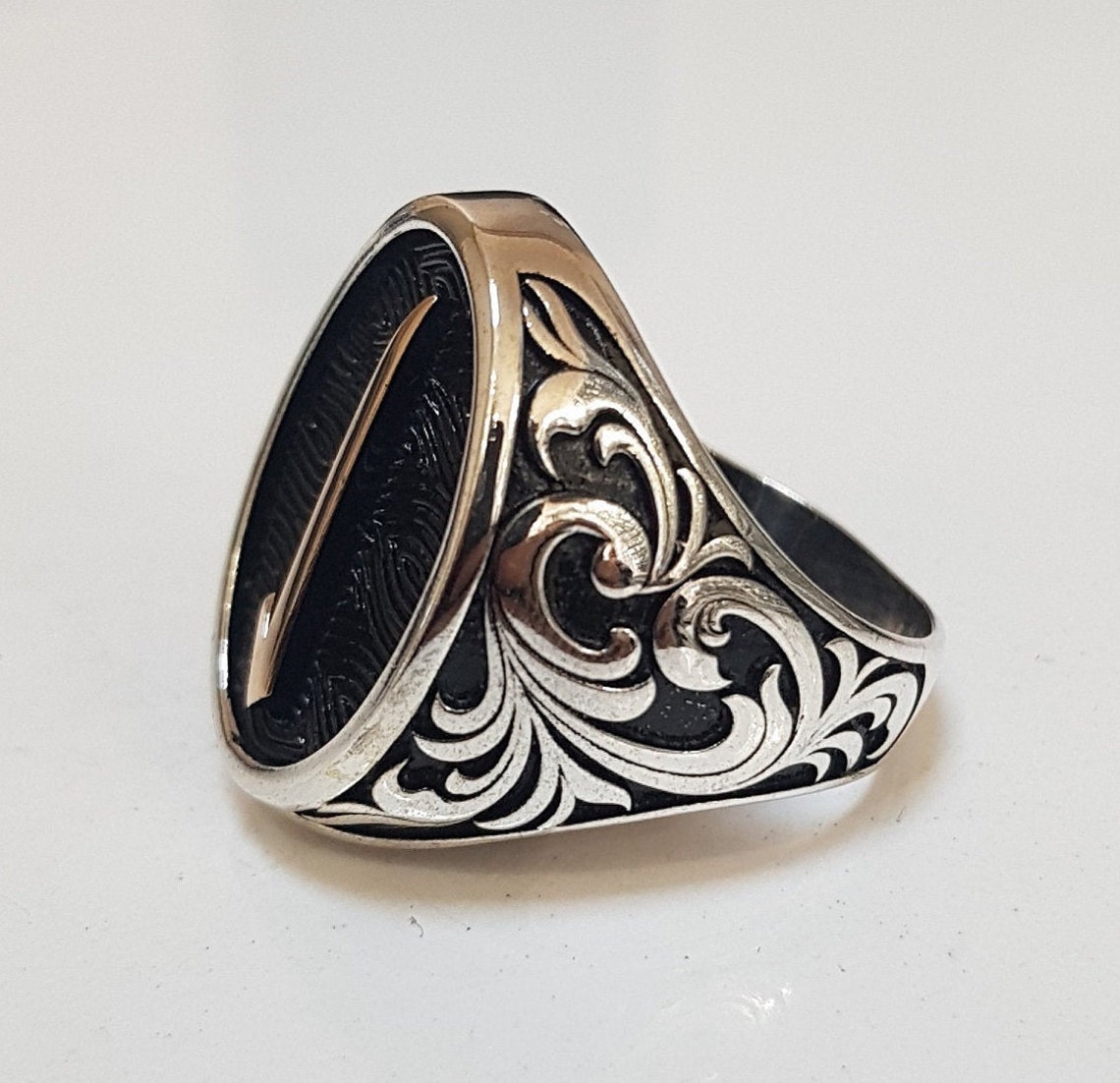 Islamic Calligraphy Rings Mens Rings Engraved Arabic Elif - Etsy UK