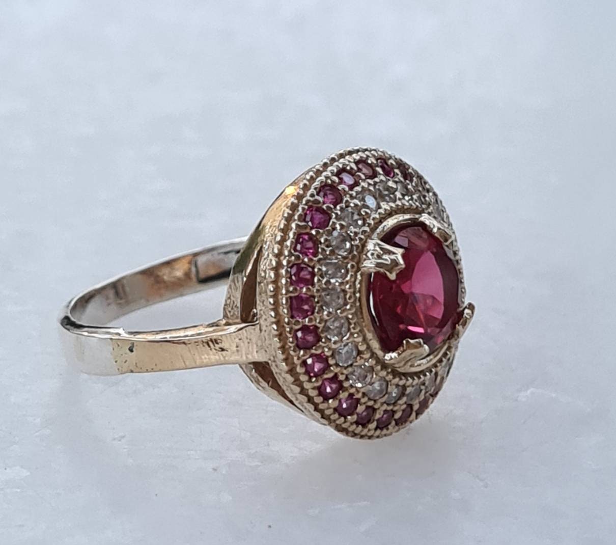 Vintage Ruby Ring Sterling Silver Ruby Ring Antique Ring | Etsy