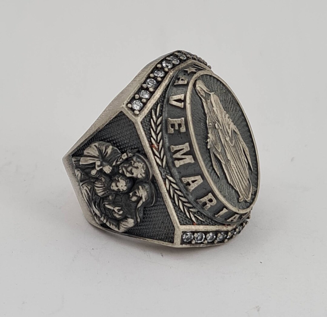 Holy Mother Guadalupe Virgin Mary Silver Ring Handmade - Etsy