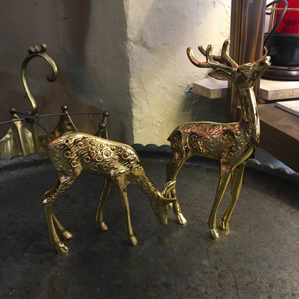 Brass Deer Pair - Etsy