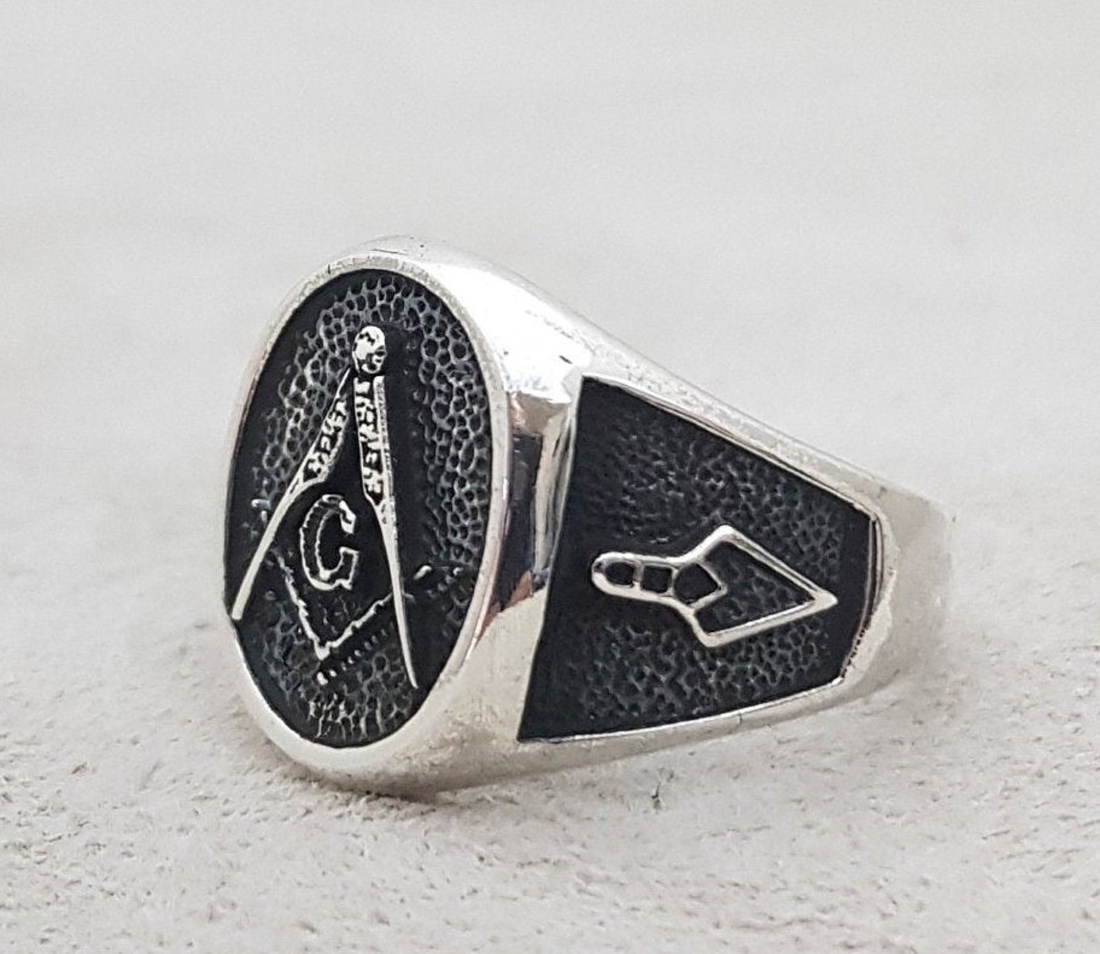 Mason Letter G Compass .925 Sterling Silver Free Express - Etsy